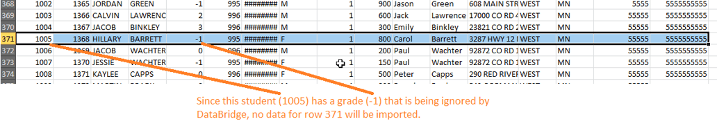 How to ignore schools, grades or students from importing