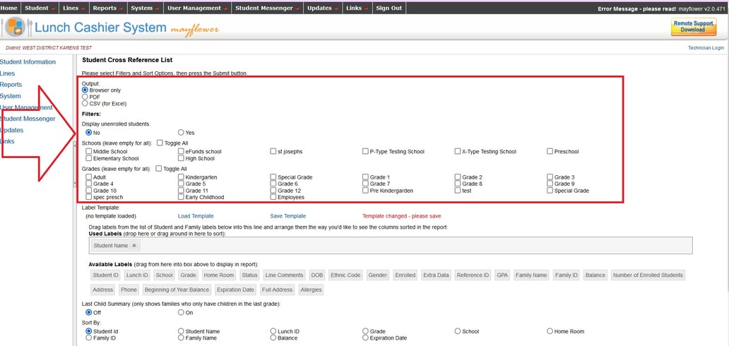 How can I see which students have a line comment?