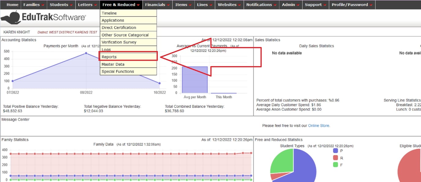 How do I get a report of all students and their Free and Reduced ...