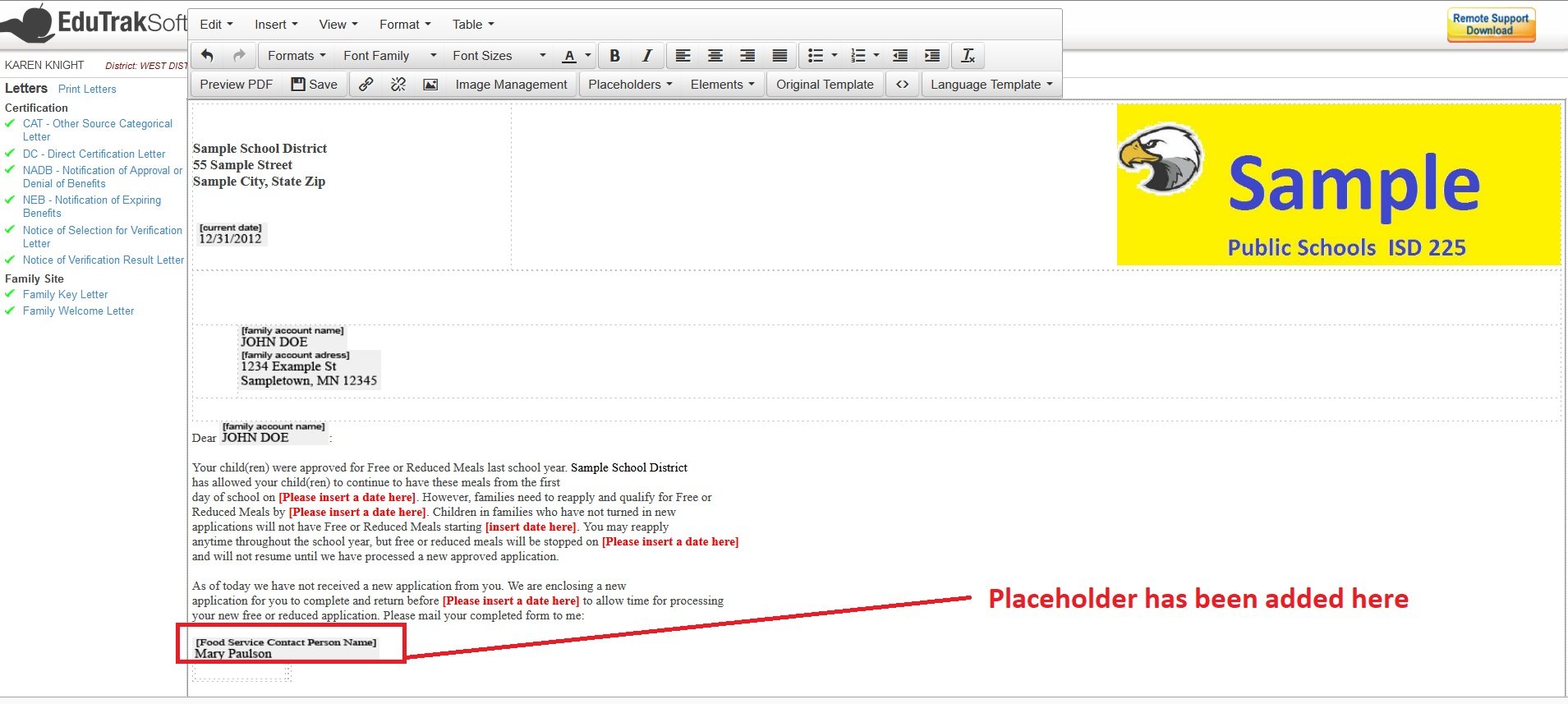 How do I update the Notice of Expiring Benefits (NEB) letter?