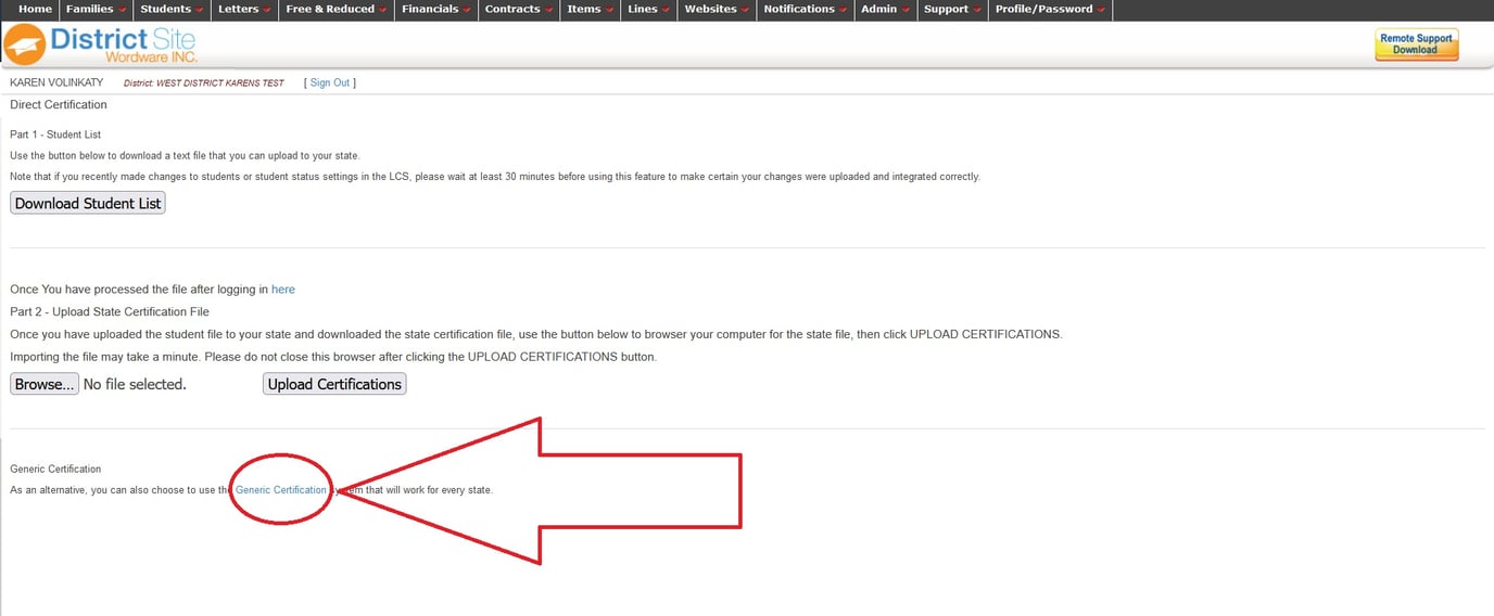 How do I use the generic Direct Certification tool?