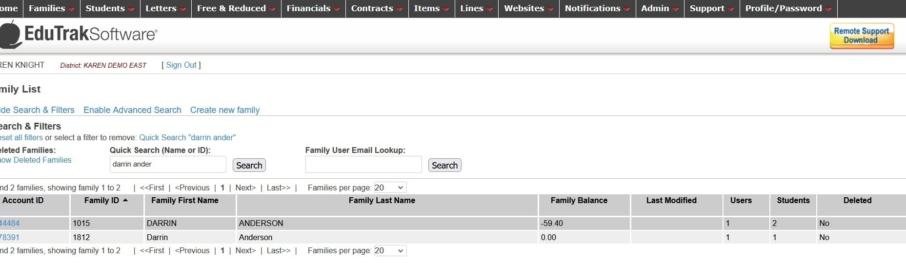 How do I combine two families?
