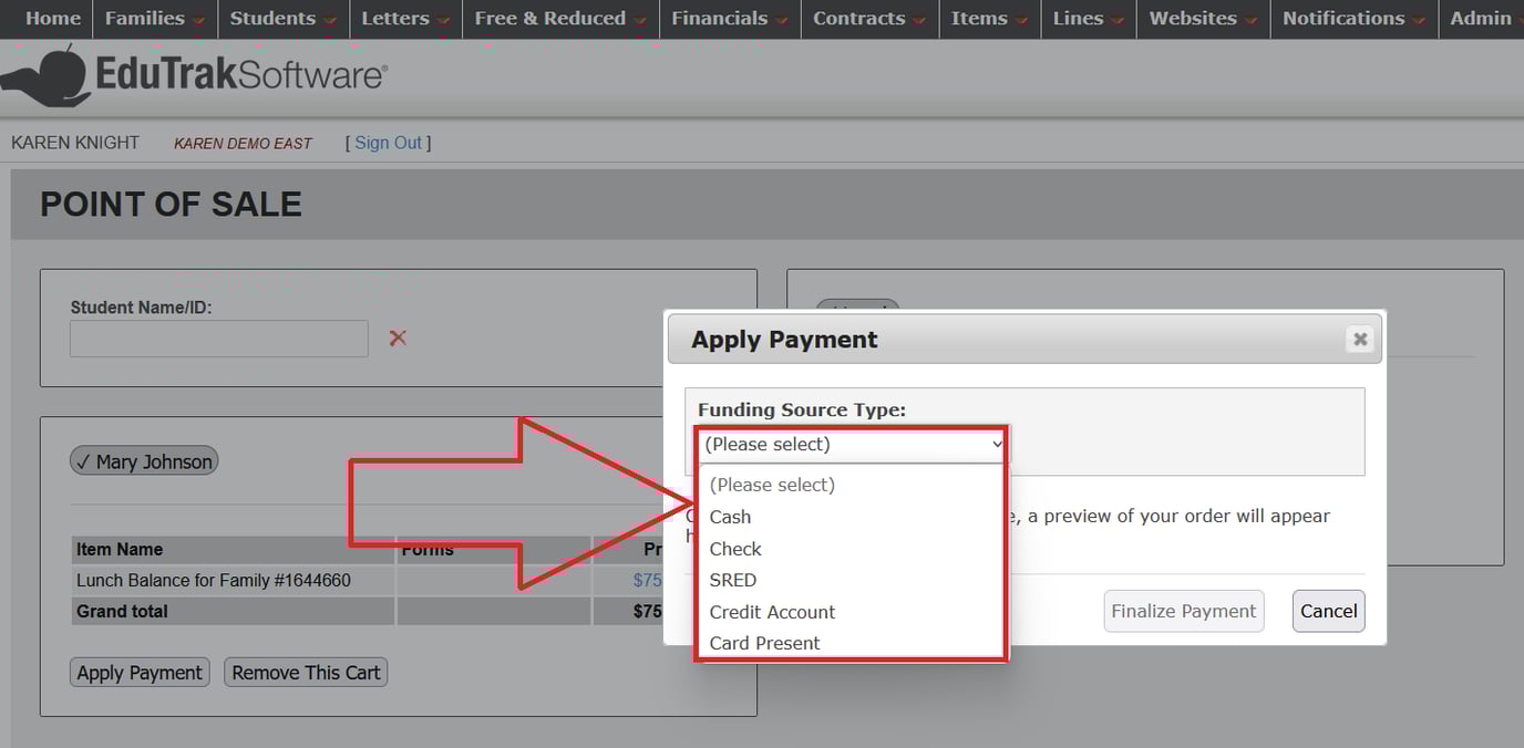 How do I post a food service payment, make a refund or transfer money ...